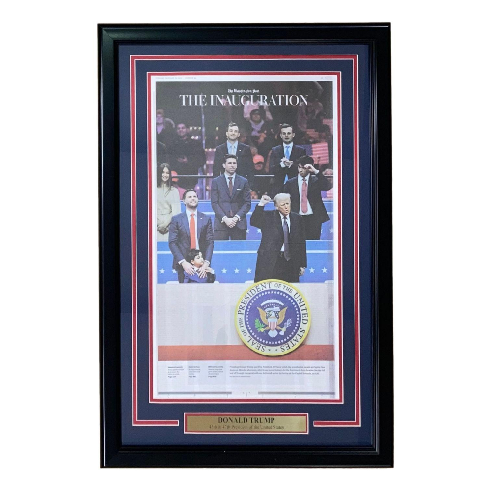 President Donald Trump Custom Framed 2025 Inauguration Day Newspaper ...