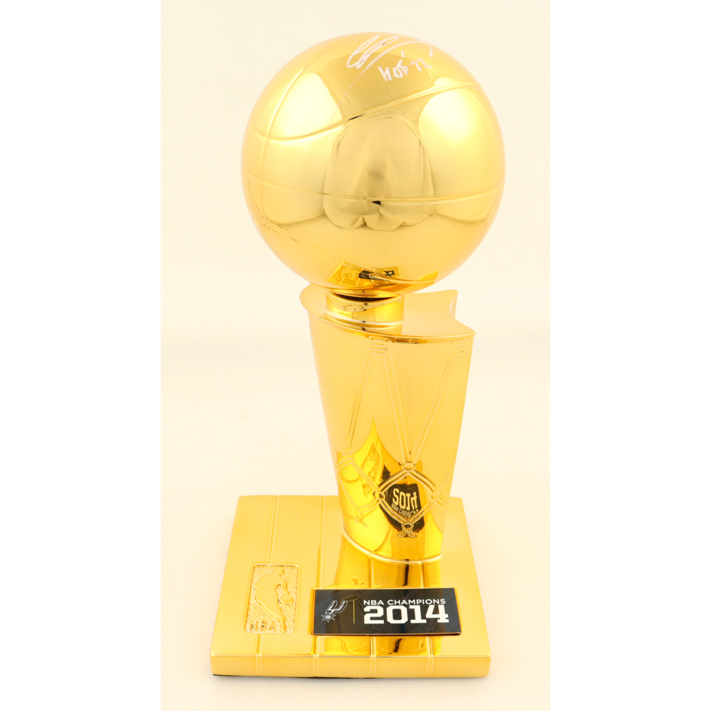 Manu Ginobili Signed LE Spurs Replica Championship Trophy Inscribed ...