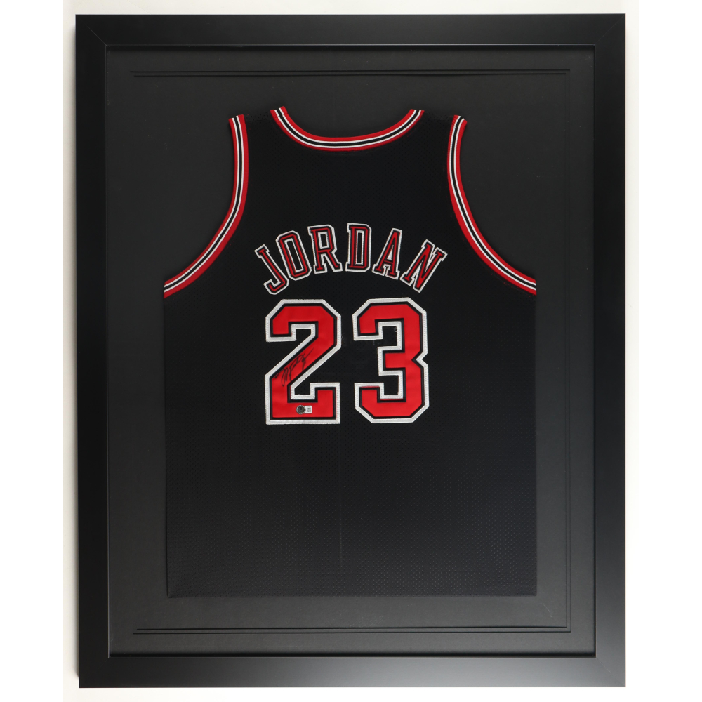 Michael Jordan Signed Bulls Custom Framed Jersey (Beckett & GOAT) | Pristine Auction