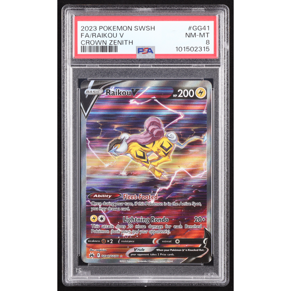 Raikou V Pokemon 2023 Crown Zenith #GG41 (PSA 8) | Pristine Auction