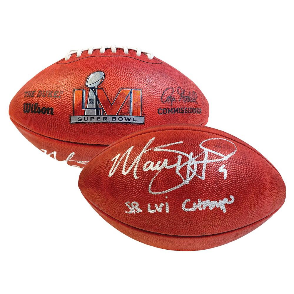 Matthew Stafford Signed "The Duke" Super Bowl LVI Logo Football ...