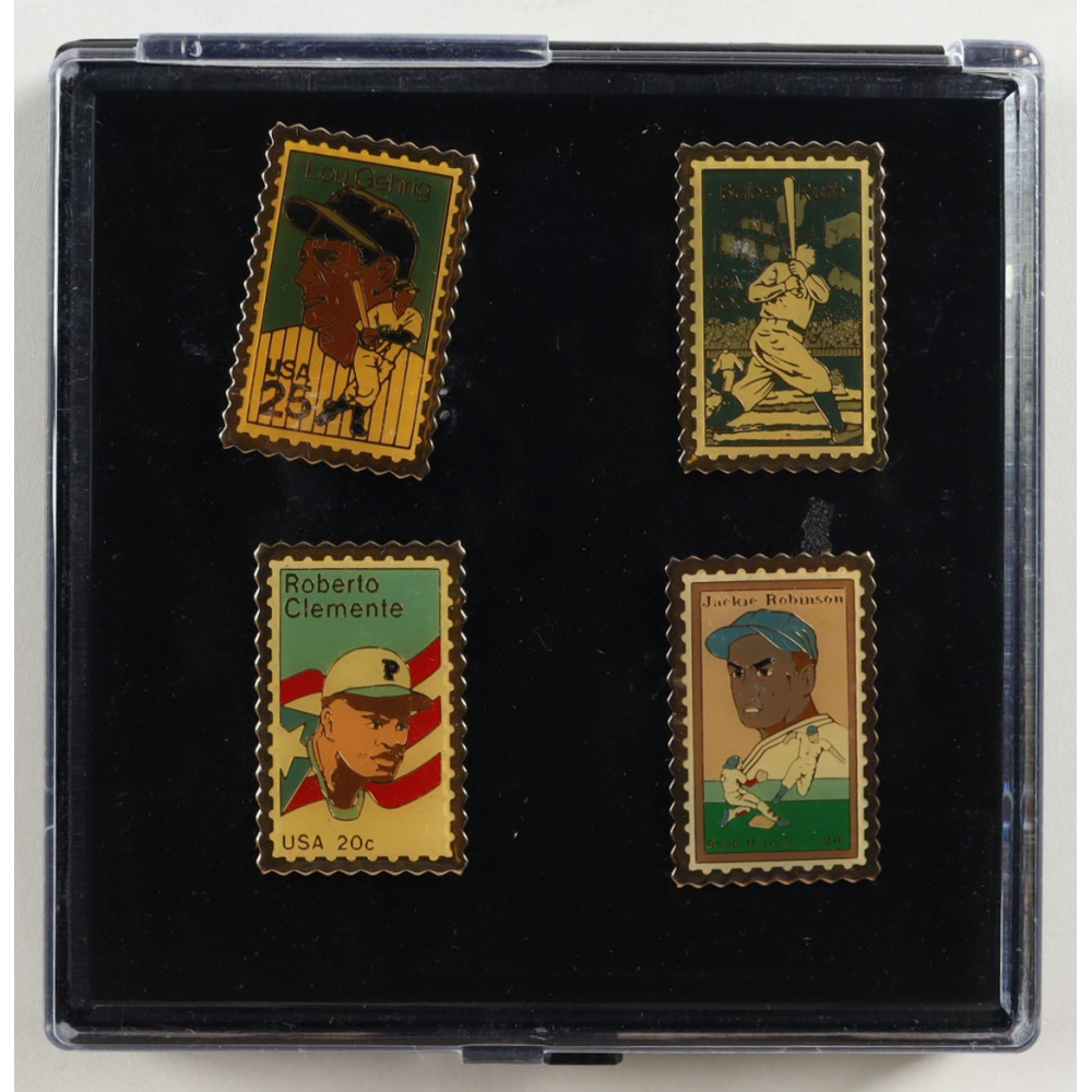 Baseball Legends (4) Pin Set With Babe Ruth, Lou Gehrig, Roberto ...