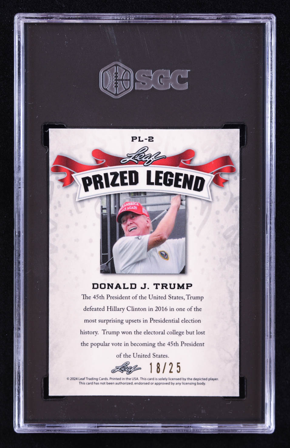 Donald Trump 2024 Leaf Special Release Metal Prized Legend Crystal ...