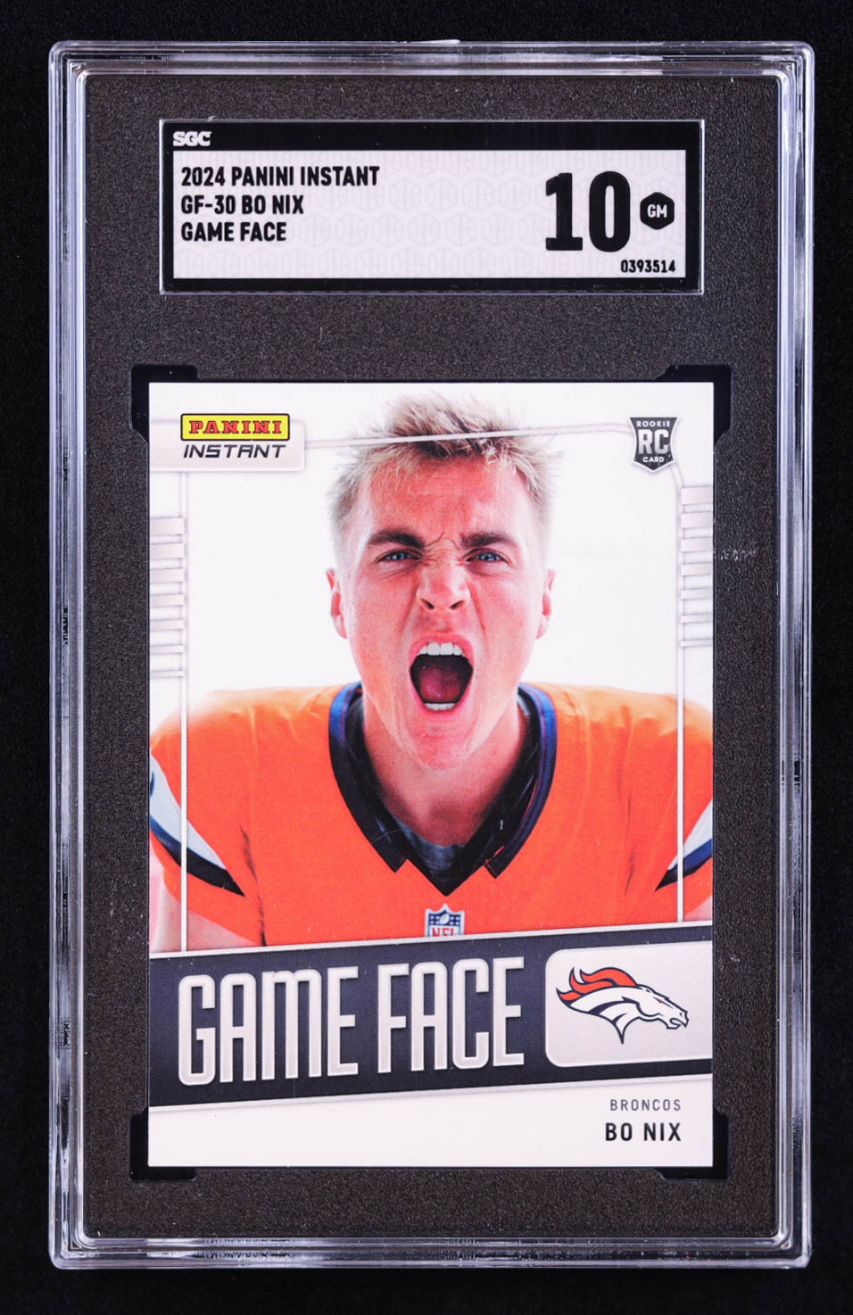 Bo Nix 2024 Panini Instant Game Face #GF30 RC (SGC 10) | Pristine Auction