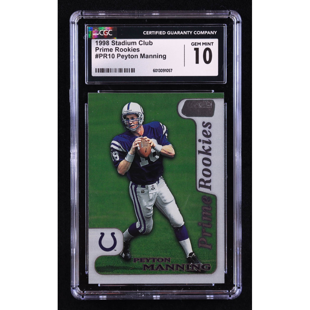 Peyton Manning 1998 Stadium Club Prime Rookies #PR10 RC (CGC 10 ...