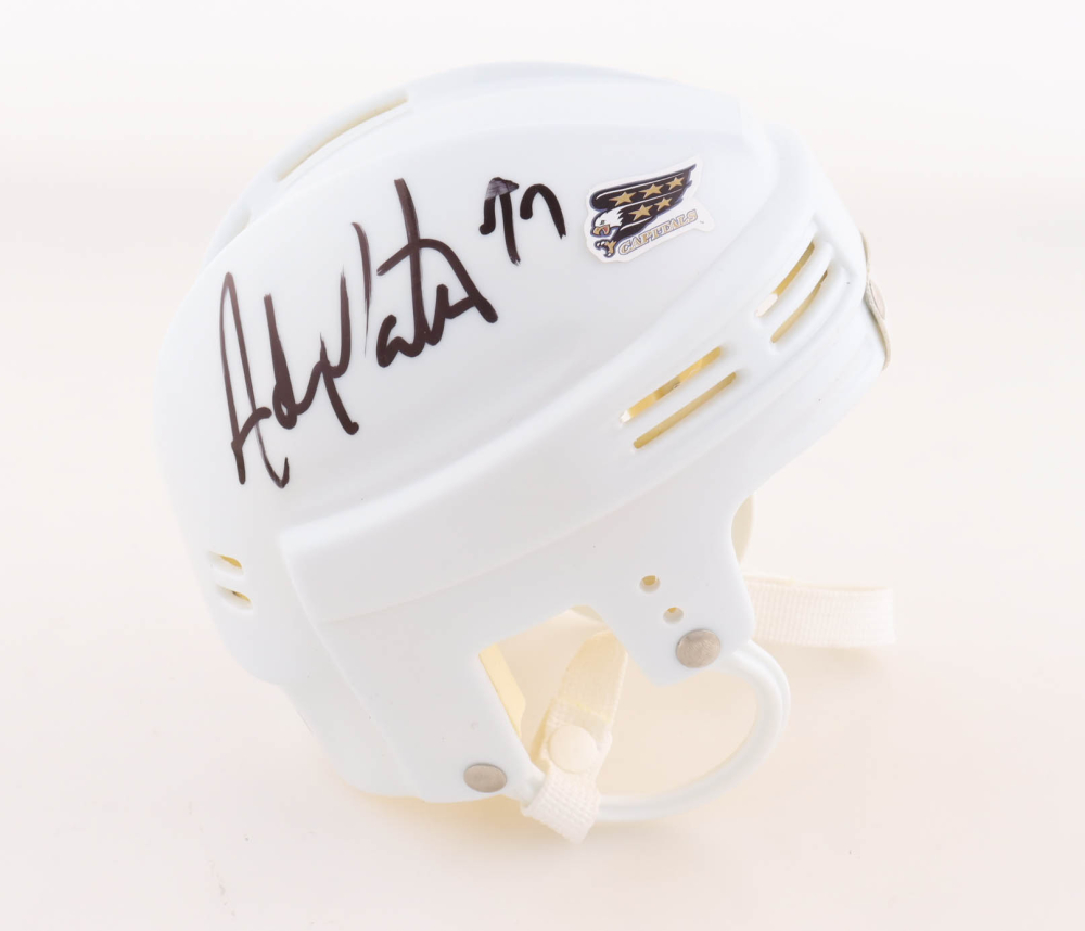 Adam Oates Signed Capitals Mini Helmet (Beckett) | Pristine Auction