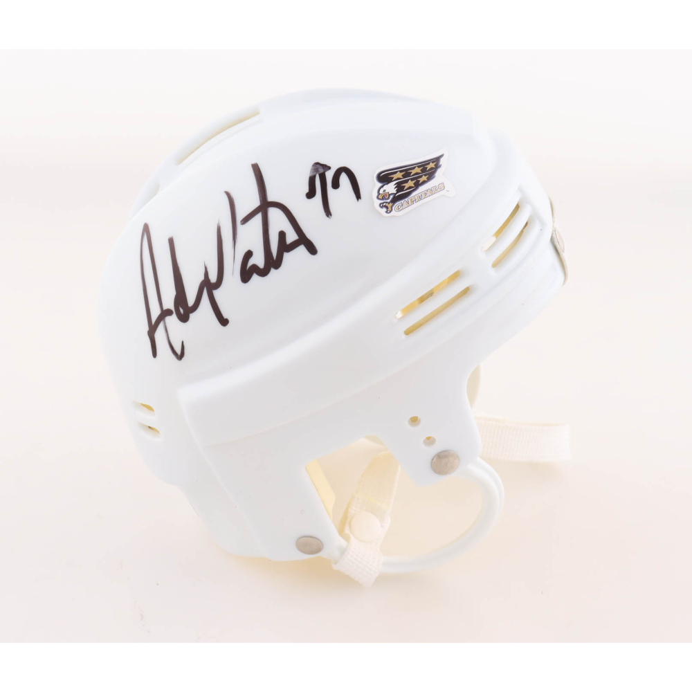 Adam Oates Signed Capitals Mini Helmet (Beckett) | Pristine Auction