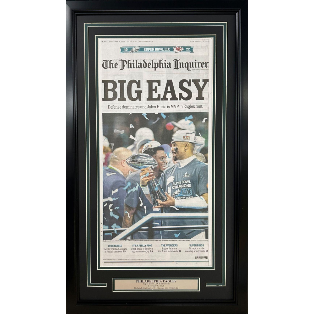 Eagles Super Bowl LIX Champions Custom Framed Commemorative Newspaper ...
