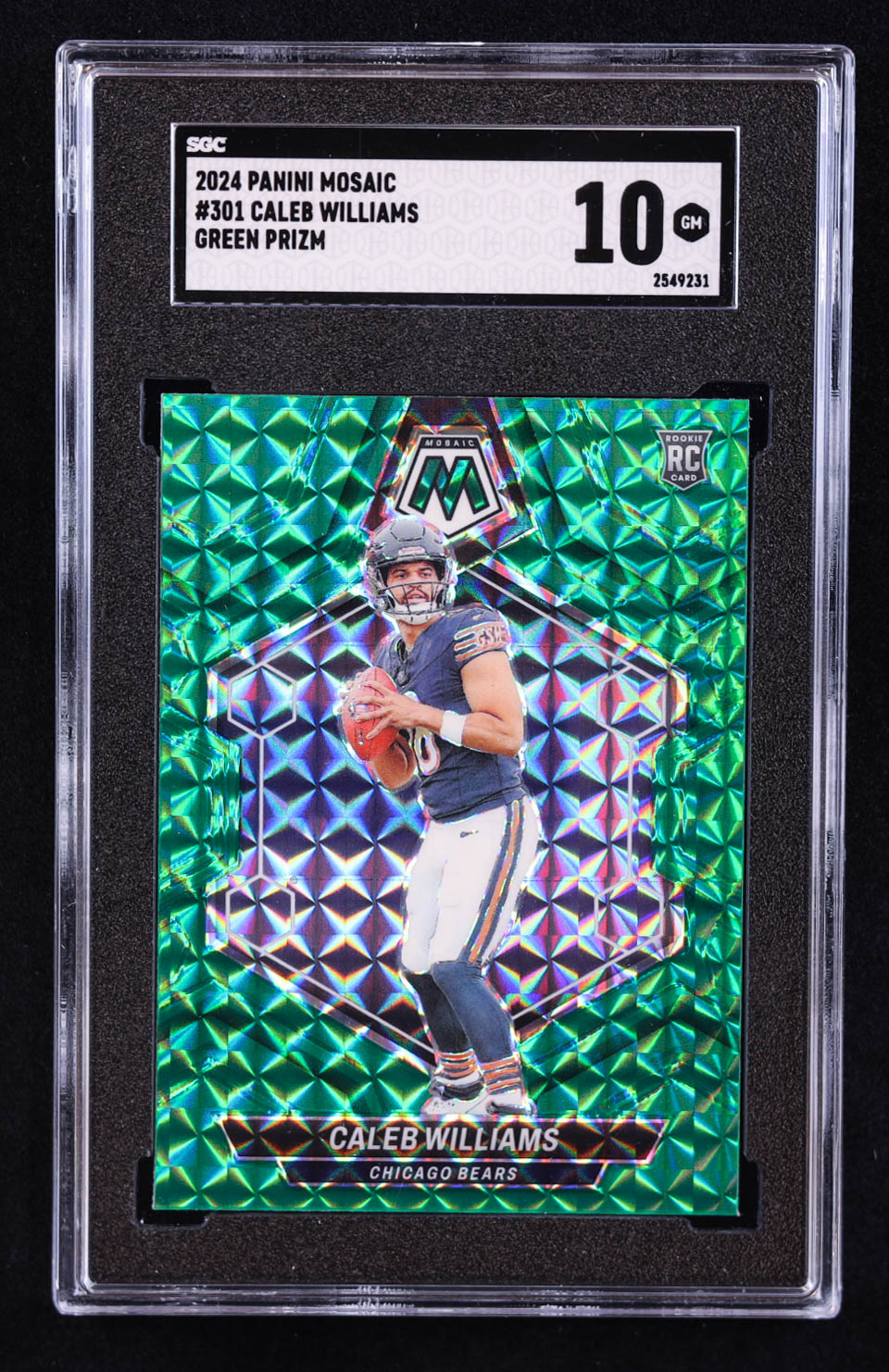 Caleb Williams 2024 Panini Mosaic Mosaic Green #301 RC (SGC 10 ...