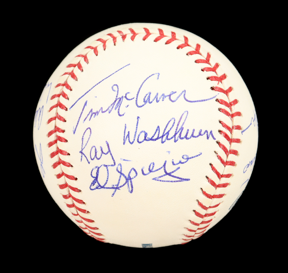 1966 Cardinals OML Baseball Team-Signed by (13) with Steve Carlton, Ted ...