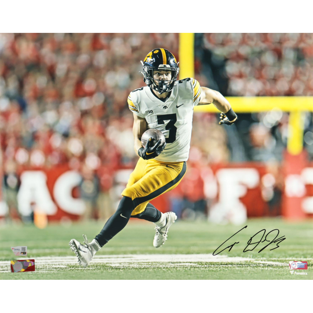 Cooper DeJean Signed Iowa Hawkeyes 16x20 Photo (Fanatics) | Pristine ...