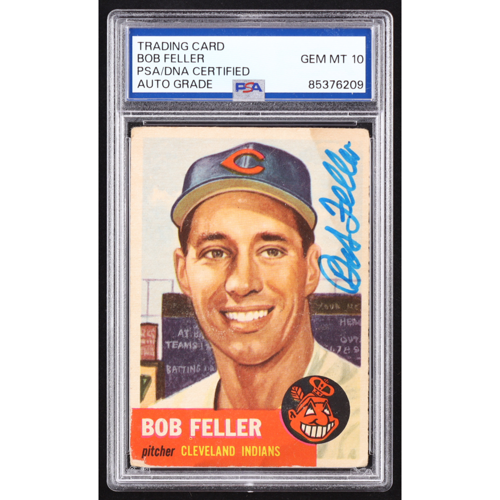 Bob Feller Signed 1953 Topps #54 (PSA | Autograph Grade 10) | Pristine ...
