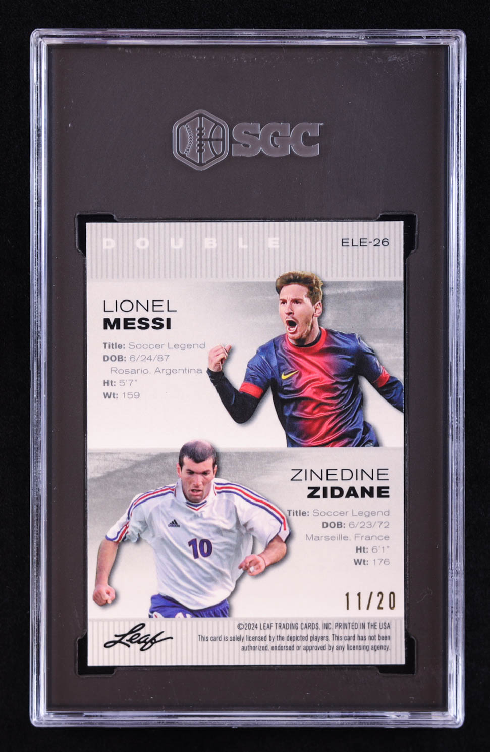 Lionel Messi / Zinedine Zidane 2024 Leaf Special Release Metal ...