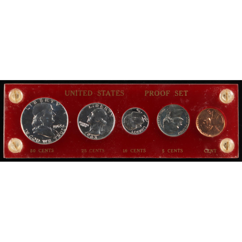 1963 United States Mint Proof Set with (5) Coins | Pristine Auction