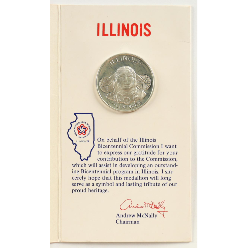 1973 Official Illinois American Revolution Bicentennial Medallion With ...