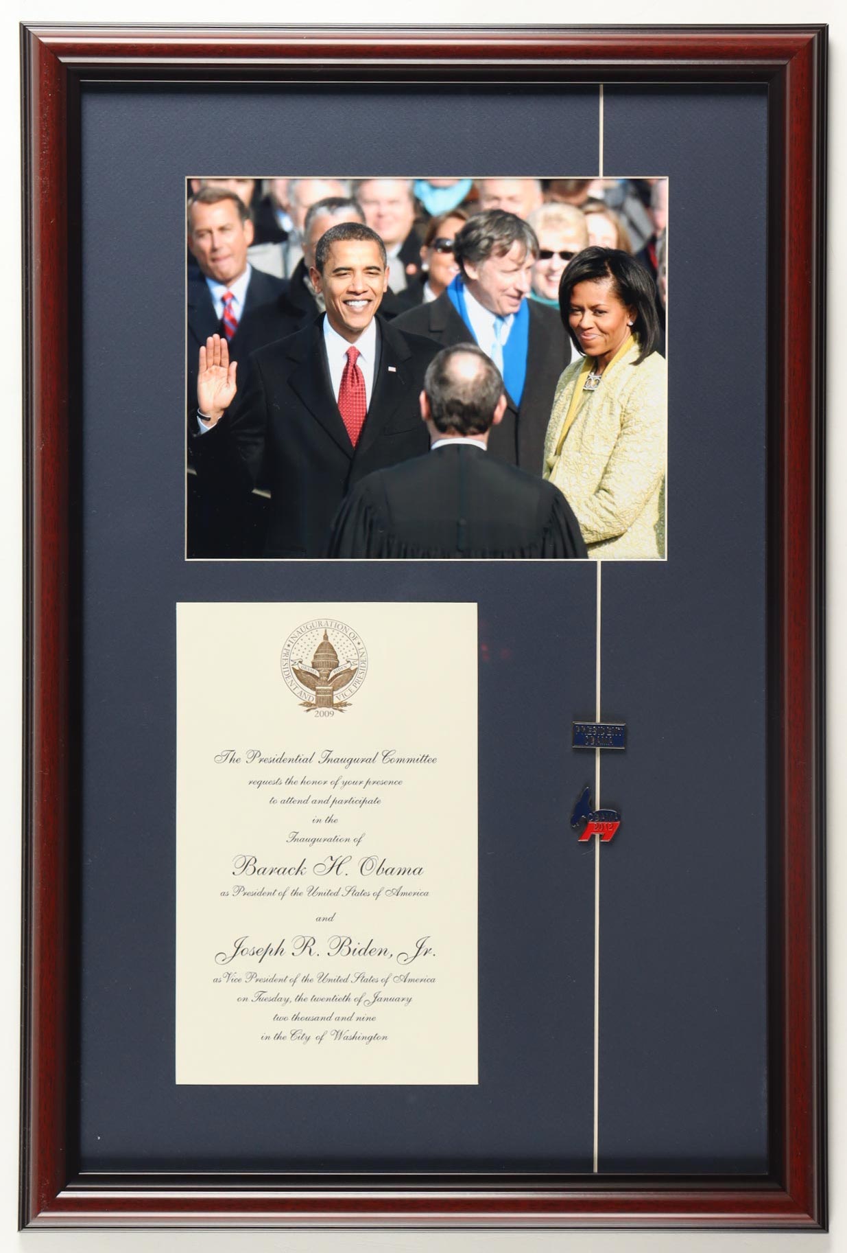 Barrack Obama Custom Framed Photo Display with 2009 Inauguration ...
