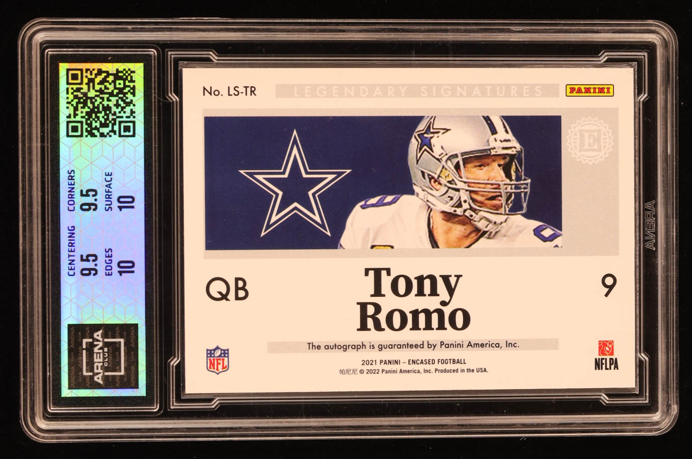 Tony Romo 2021 Panini Encased Legendary Signatures Emerald #LSTR #4/5 ...
