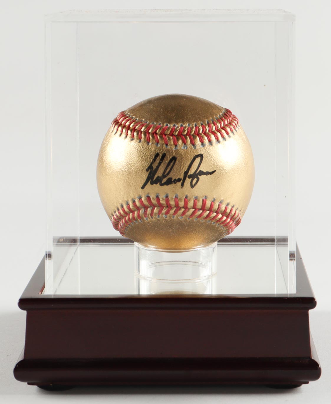 Nolan Ryan Signed Gold OML Baseball with Display Case (PSA) | Pristine ...