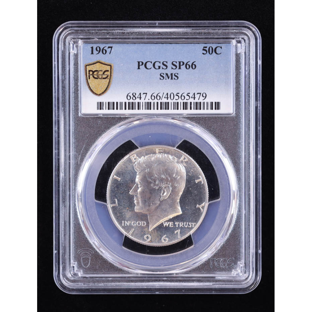 1967 SMS Kennedy Silver Half Dollar - Gold Shield (PCGS SP66 ...