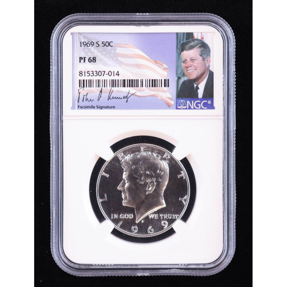 1969-S Kennedy Half Dollar - 40% Silver Proof - JFK Signature Label ...