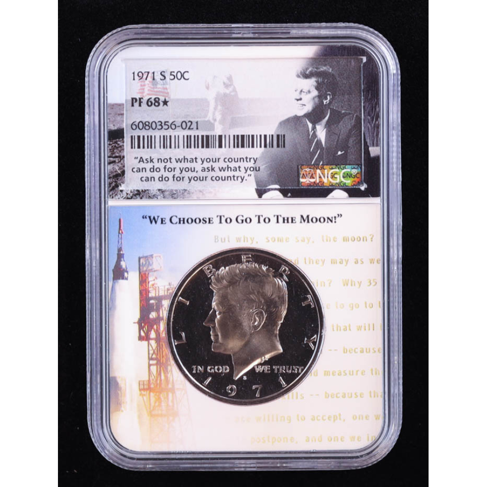 1971-S Kennedy Half Dollar Proof - JFK Moon Landing Core (NGC PF68 ...