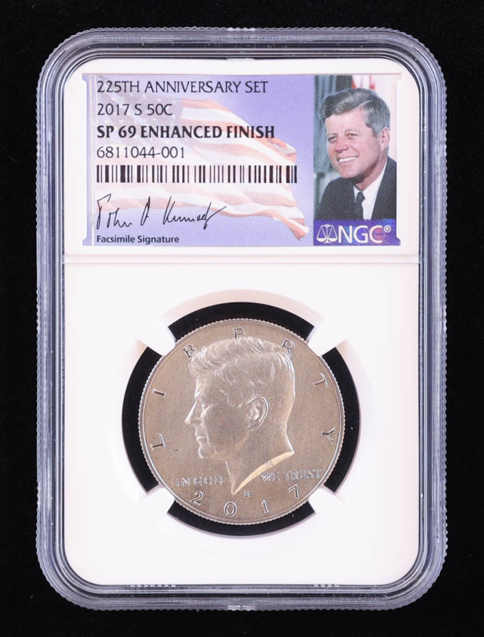 2017-S Kennedy Half Dollar - 225th Anniversary Set, JFK Signature Core (NGC SP69 ENHANCED FINISH ...