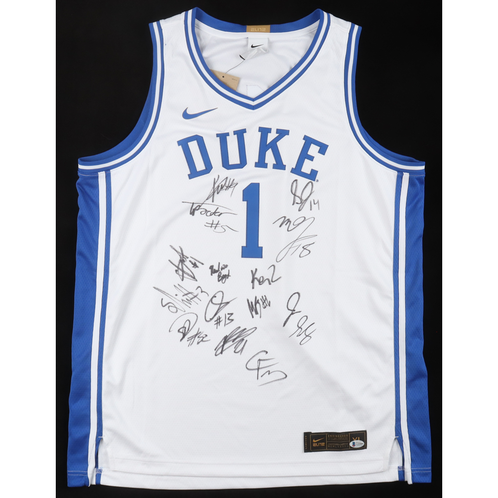2025 Duke Blue Devils Team-Signed Jersey by (14) With Coach Jon Scheyer ...