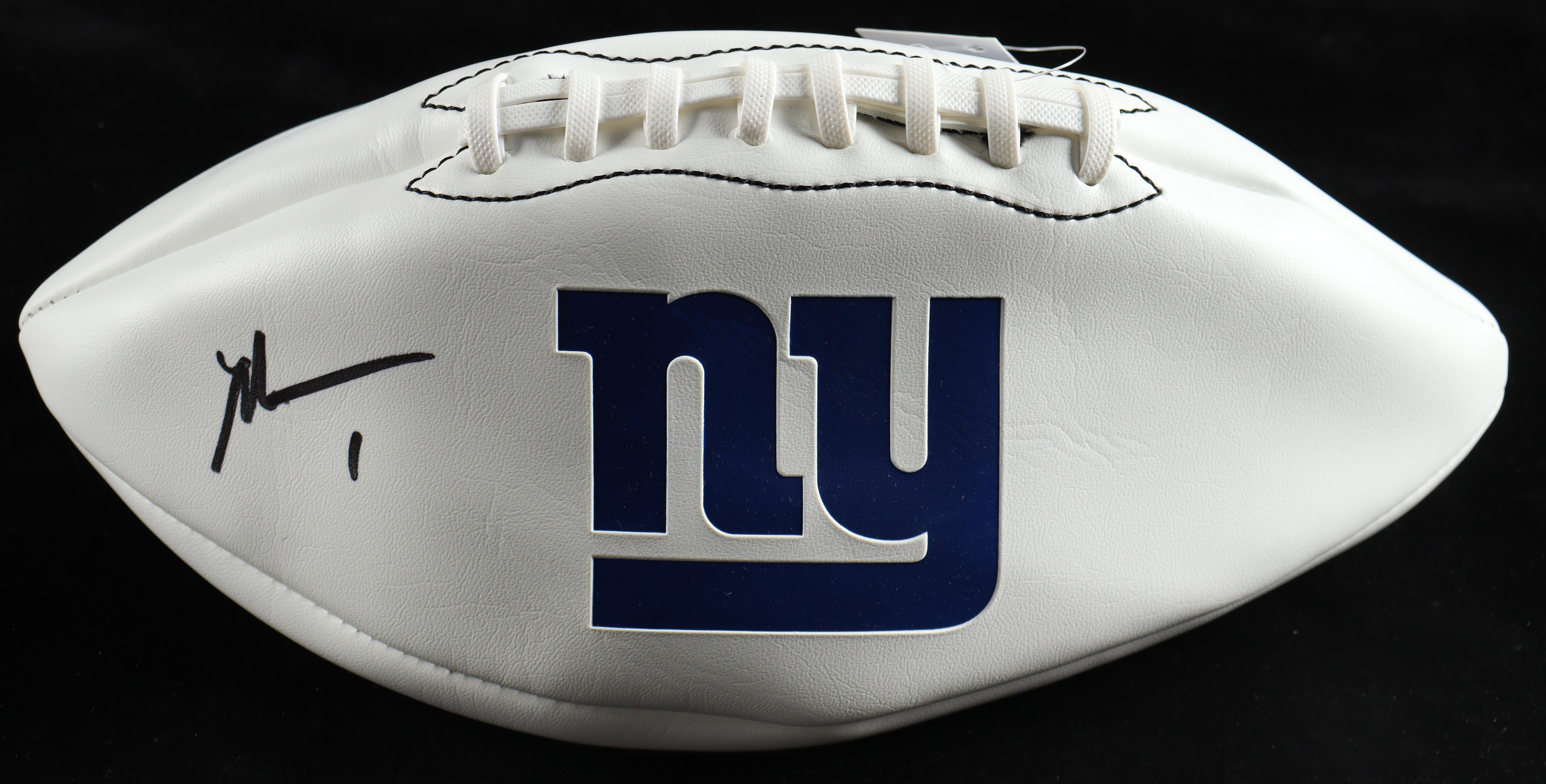 Malik Nabers Signed Giants Logo Football (Fanatics) | Pristine Auction