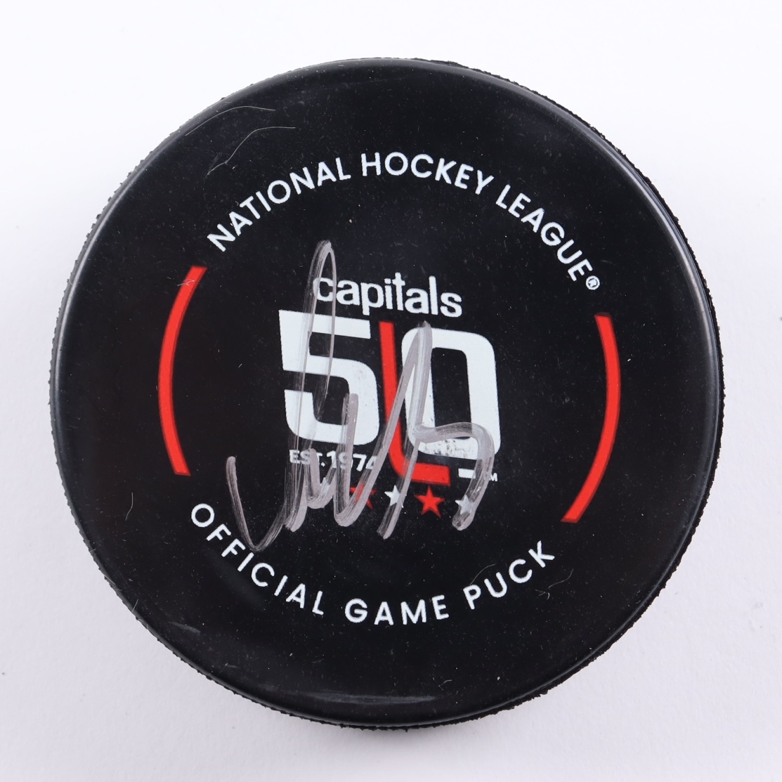 Alexander Ovechkin Signed Capitals 50th Anniversary Logo Hockey Puck ...