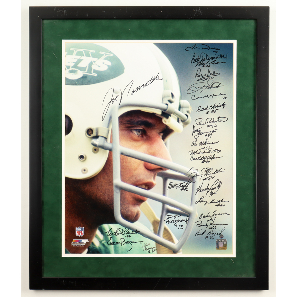 Jets Custom Framed Photo Display Team-Signed By (24) With Joe Namath ...
