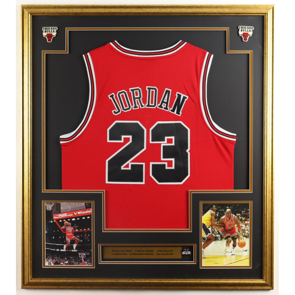 Michael Jordan Custom Framed Jersey Display With United Center Arena ...