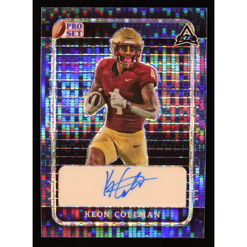 Keon Coleman 2023 Leaf Pro Set Metal Autographs Pulsar Blue #PA-KC1 RC ...
