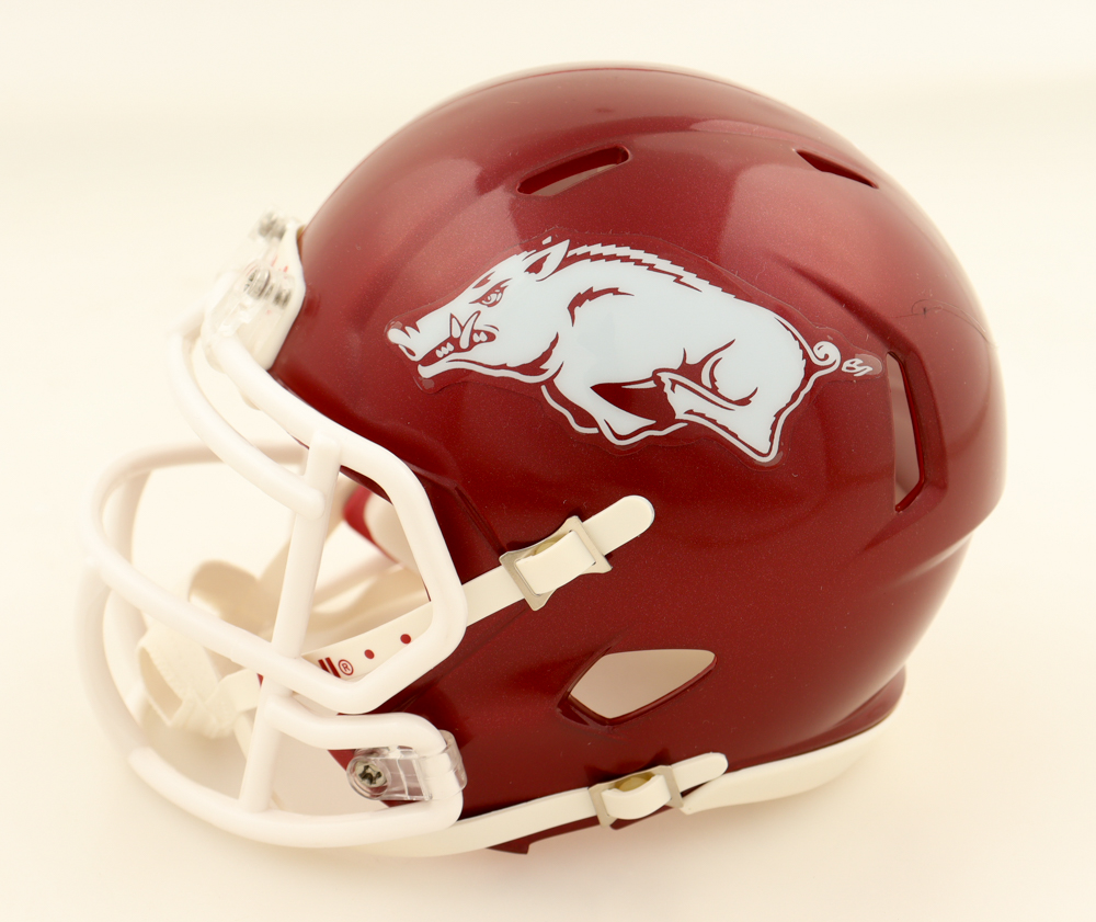 Dan Hampton Signed Arkansas Razorbacks Speed Mini Helmet Inscribed ...