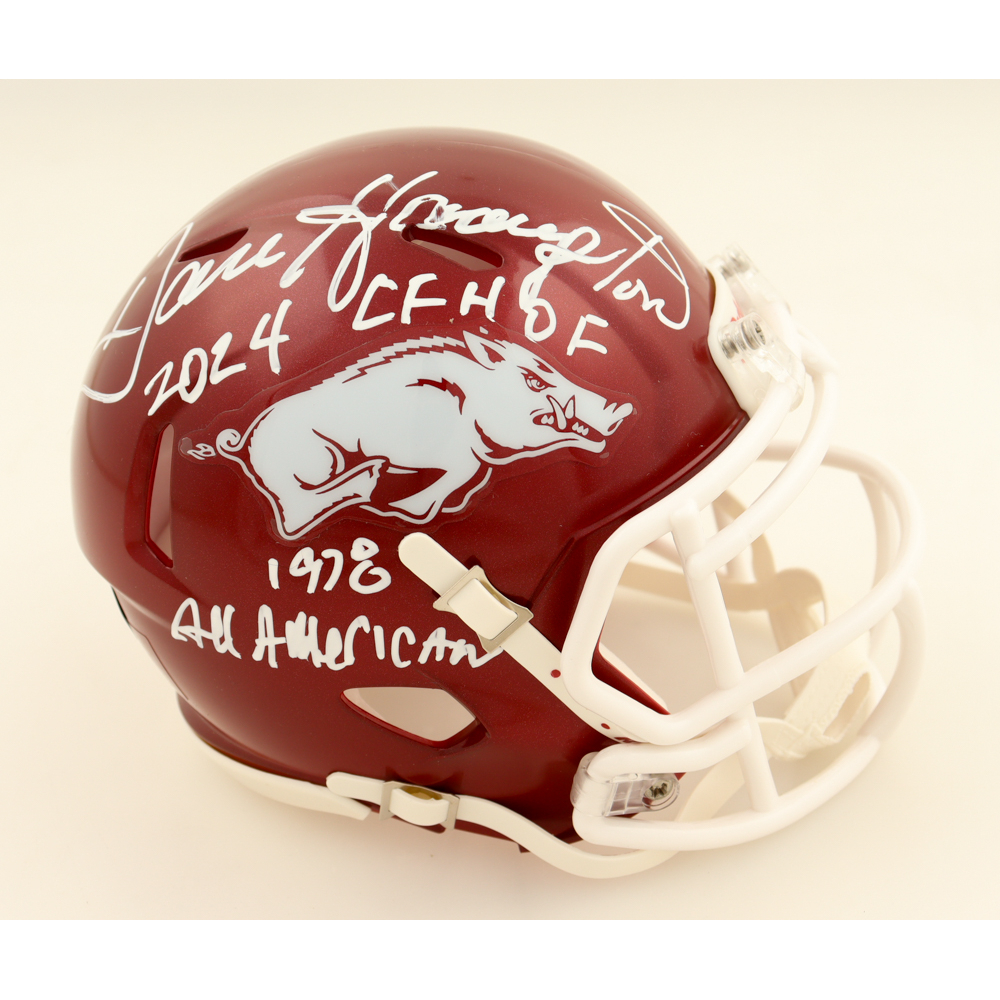 Dan Hampton Signed Arkansas Razorbacks Speed Mini Helmet Inscribed ...