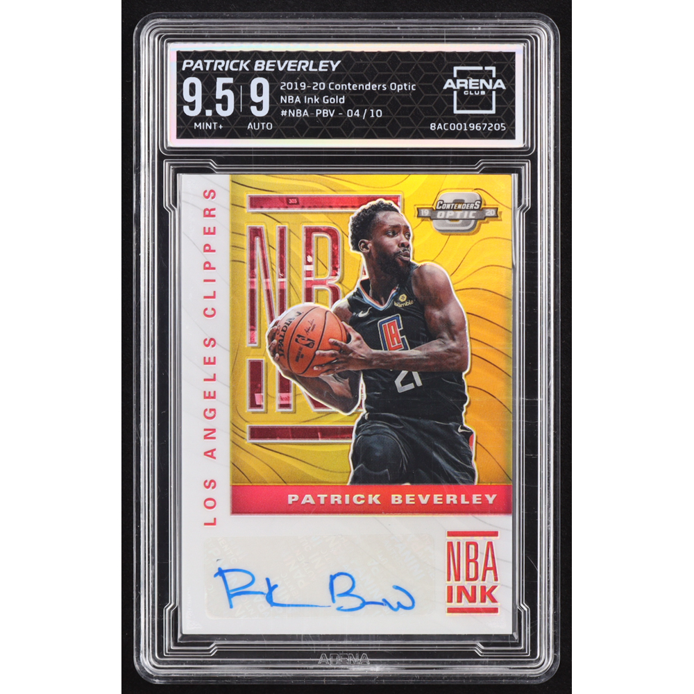 Patrick Beverley 2019-20 Panini Contenders Optic NBA Ink Gold #29 #04/ ...
