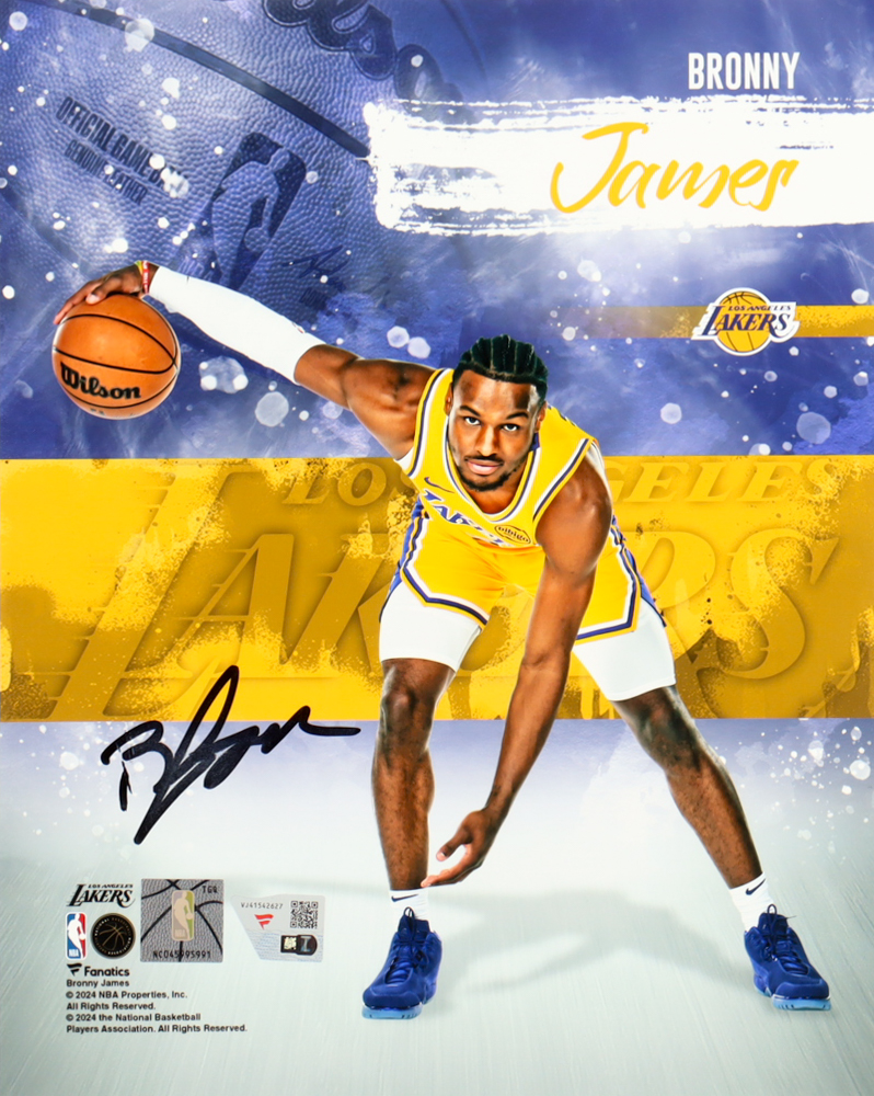 Bronny James Signed Lakers 8x10 Photo (Fanatics) | Pristine Auction