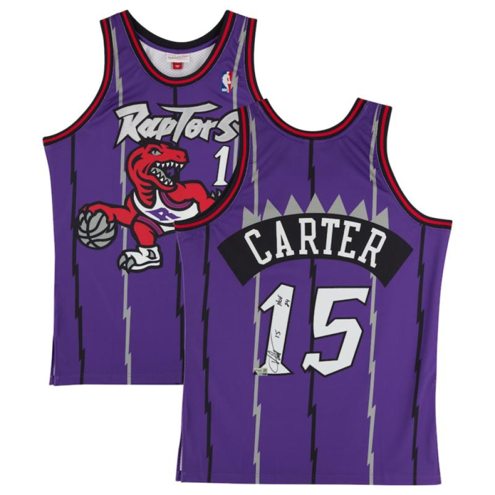 Vince Carter Signed Raptors Mitchell & Ness Jersey Inscribed "HOF 24 ...