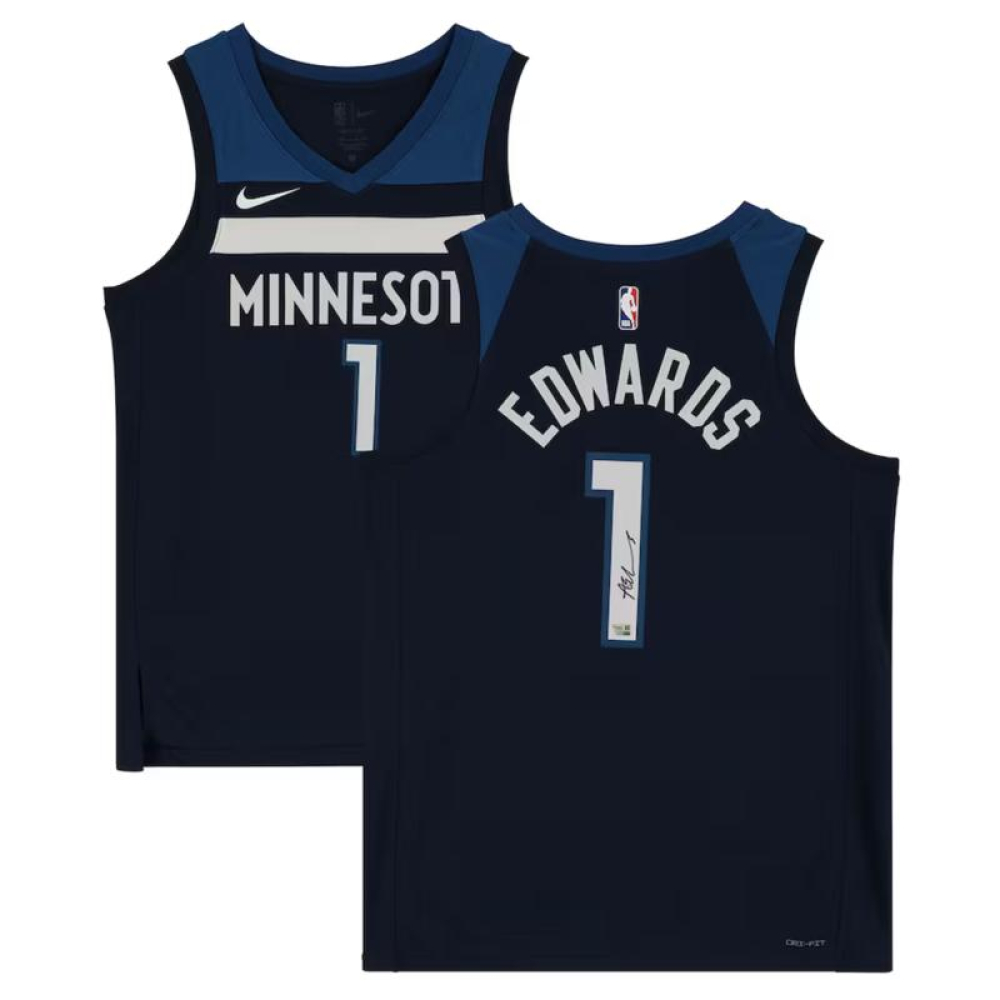 Anthony Edwards Signed Timberwolves Nike Jersey (Fanatics) | Pristine ...
