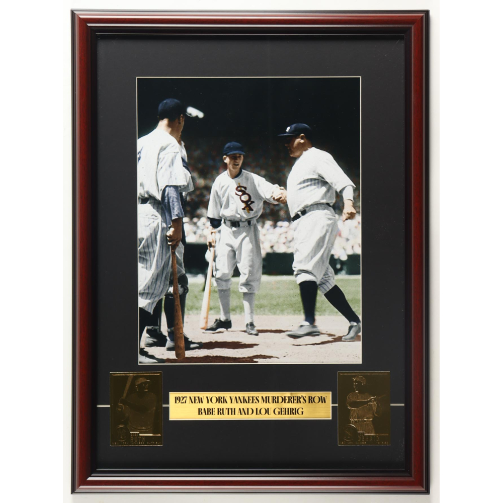Babe Ruth & Lou Gehrig "The Murderer's Row" Yankees Custom Framed Photo ...