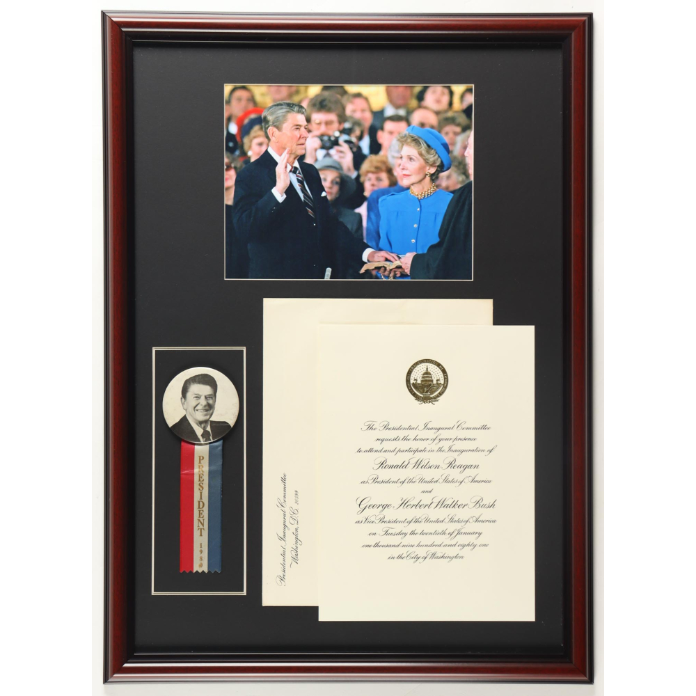Ronald & Nancy Reagan Custom Framed Photo Display With 1981 ...