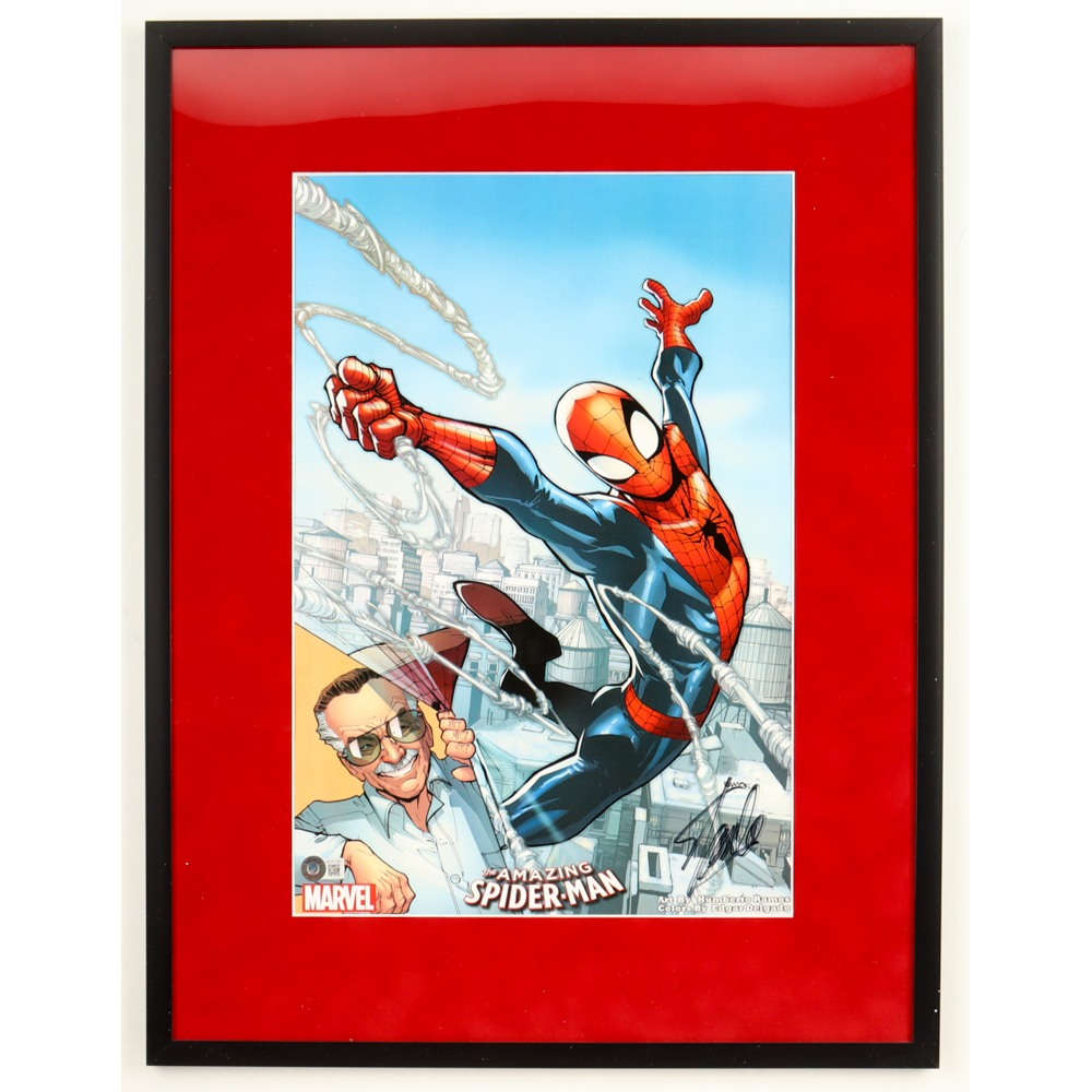 Stan Lee Signed "The Amazing Spiderman" Custom Framed Photo Display ...