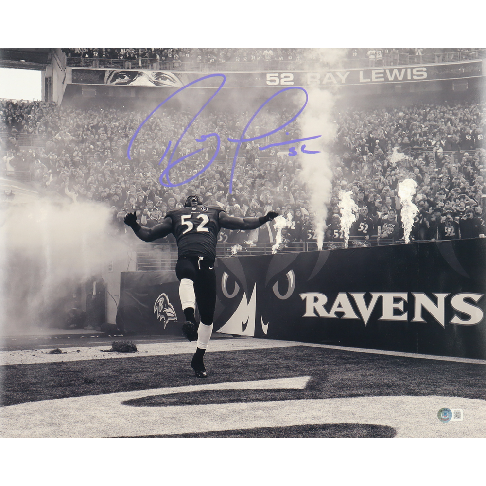 Ray Lewis Signed Ravens 16x20 Photo (Beckett) | Pristine Auction
