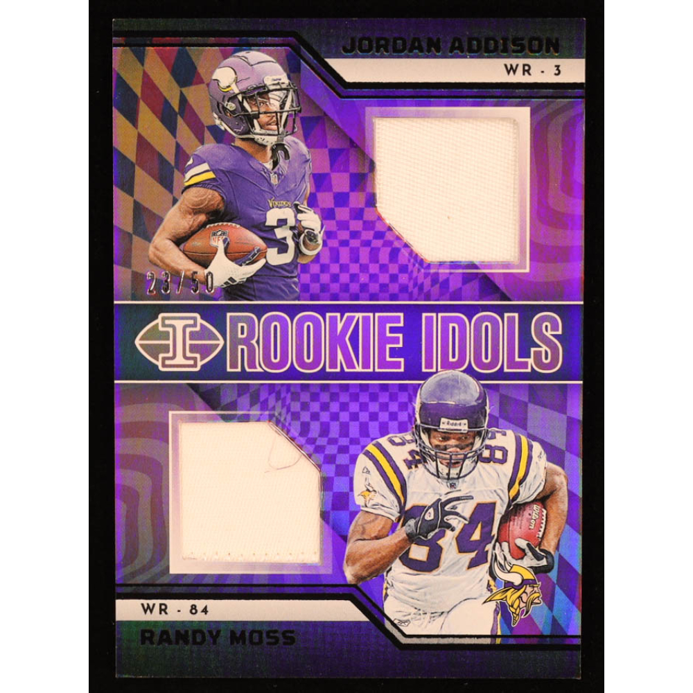 Jordan Addison / Randy Moss 2023 Panini Illusions Rookie Idols Dual ...