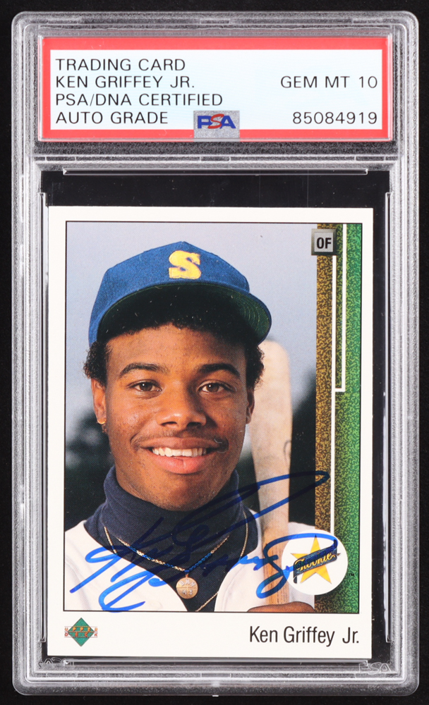 Ken Griffey Jr. Signed 1989 Upper Deck #1 RC (PSA | Autograph Grade 10 ...