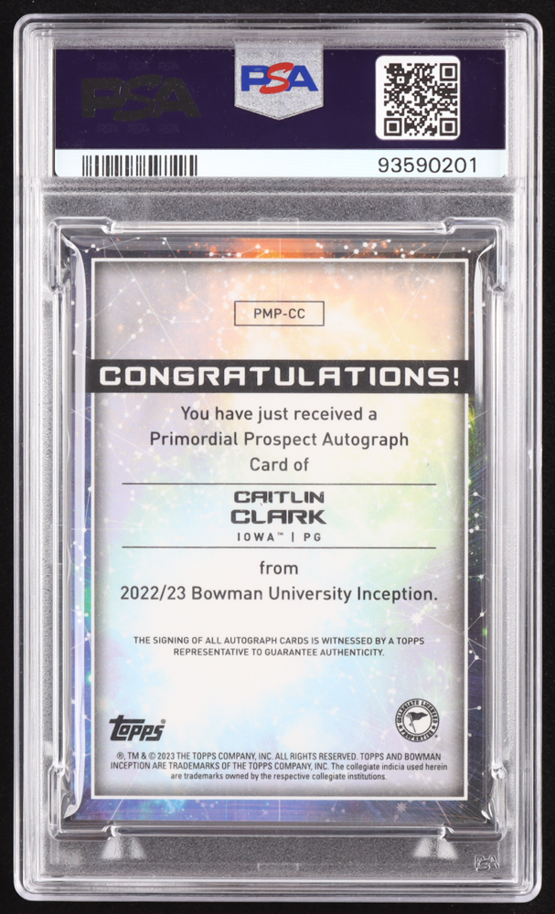 Caitlin Clark 2022-23 Bowman University Inception Primordial Prospect ...