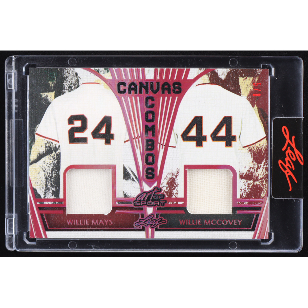 Willie Mays / Willie McCovey 2023 Leaf Art of Sport Canvas Combos ...