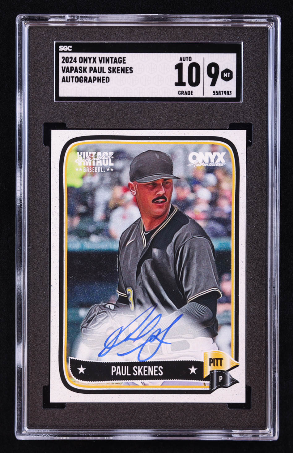 Paul Skenes 2024 Onyx Vintage Autographs Blue Ink #VAPASK RC (SGC 9 ...