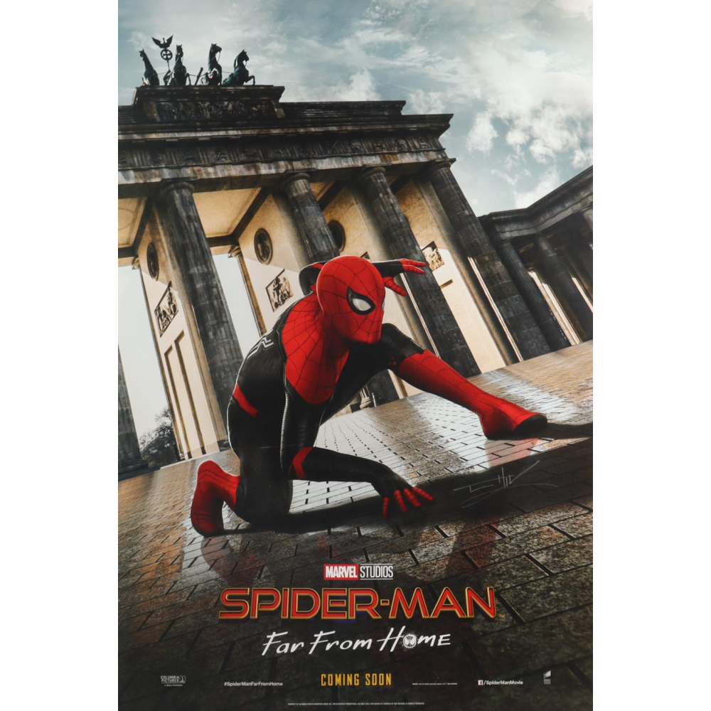 Tom Holland Signed Spider Man Far From Home 27x40 Movie Poster