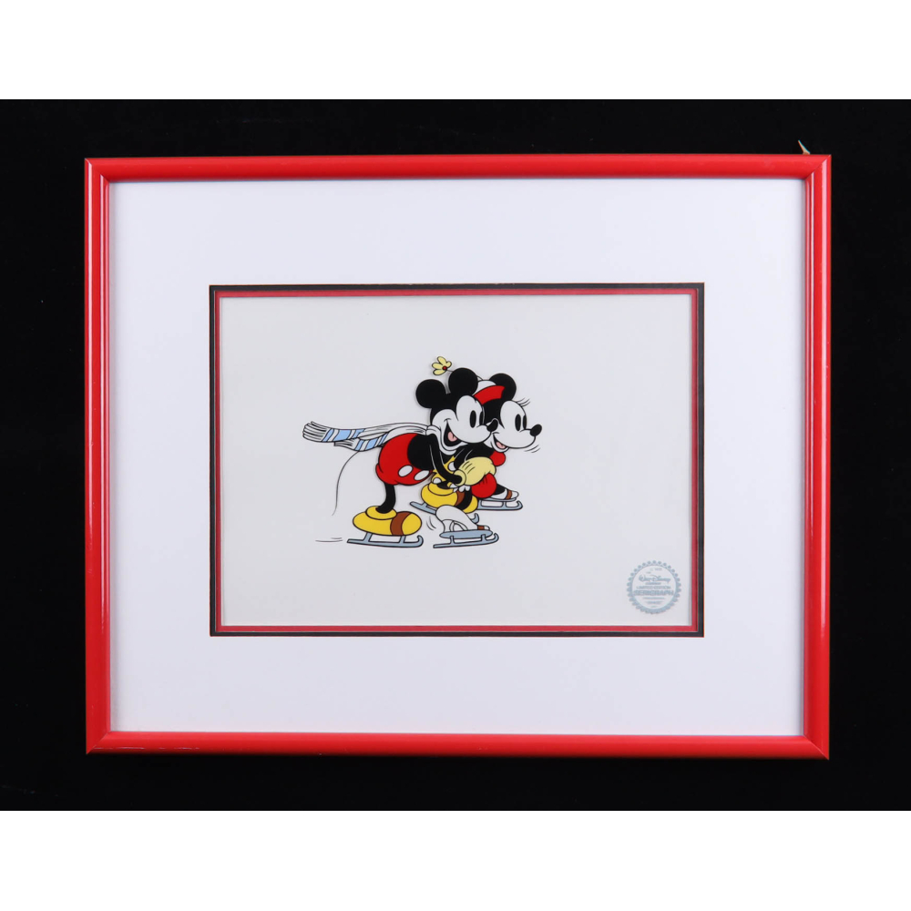 Walt Disney's Mickey & Minnie Mouse "On Ice" Custom Framed Animation ...
