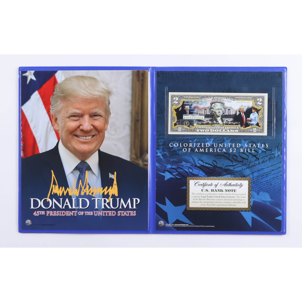 Donald Trump Genuine Legal Tender Colorized U.S. $2.00 Two Dollar Bill ...